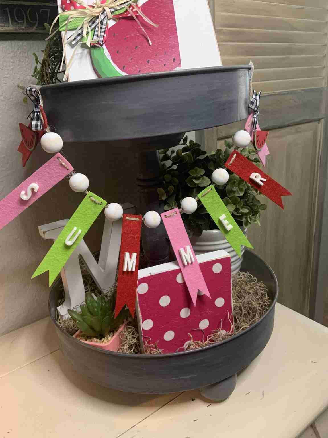 Easy Dollar Tree Felt Summer Banner - Word & Home