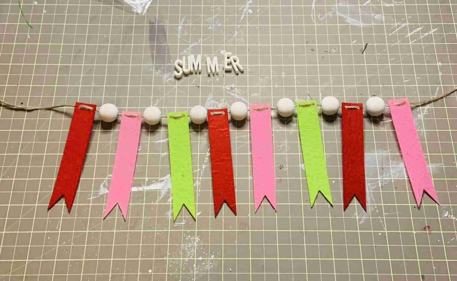 Easy Dollar Tree Felt Summer Banner - Word & Home