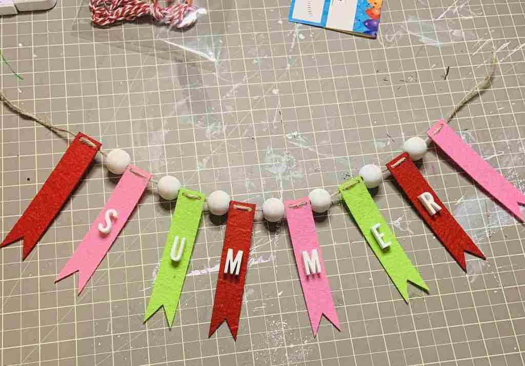 Easy Dollar Tree Felt Summer Banner - Word & Home