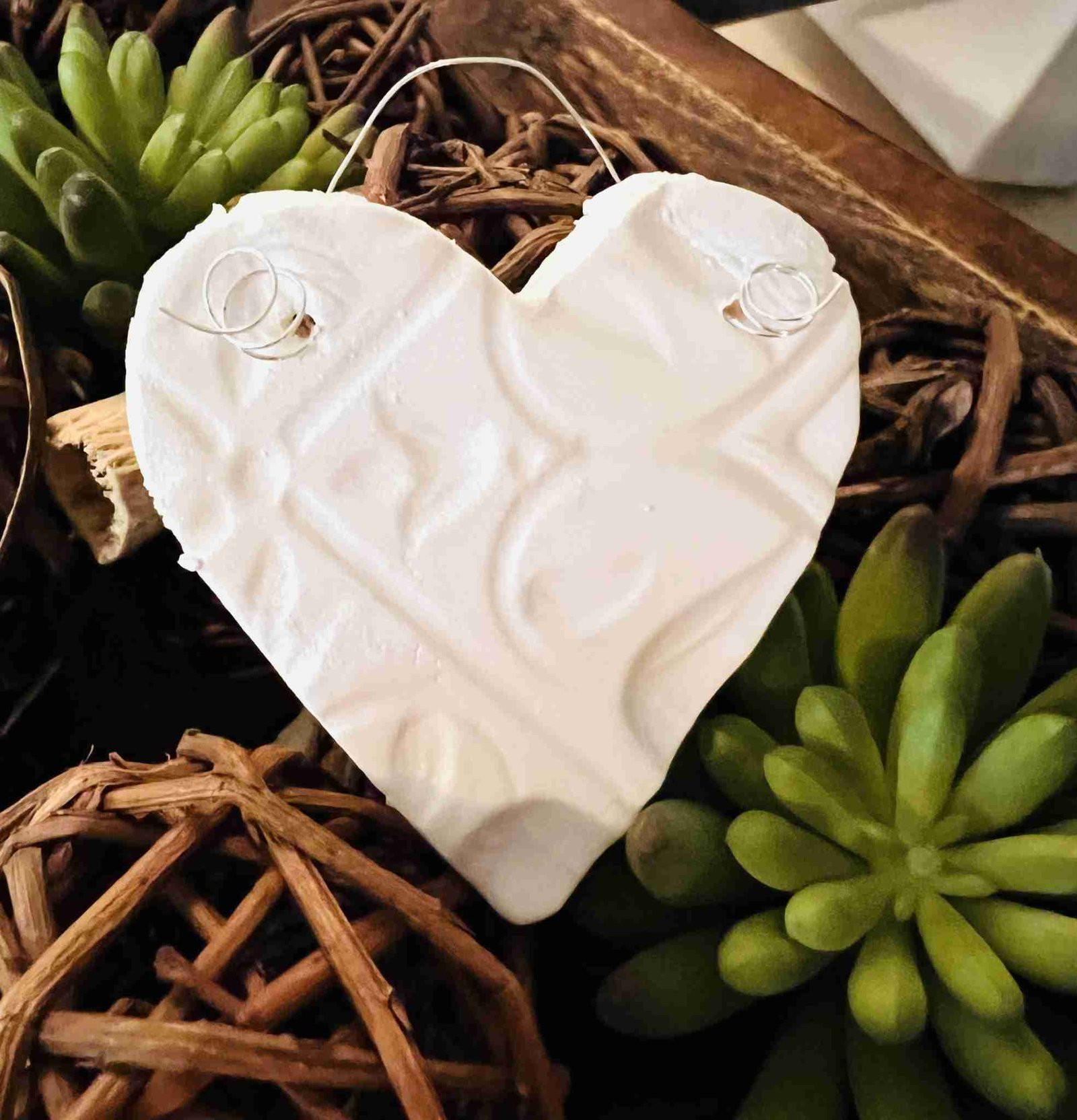 How to Make Clay Hearts with Impressions - Word & Home
