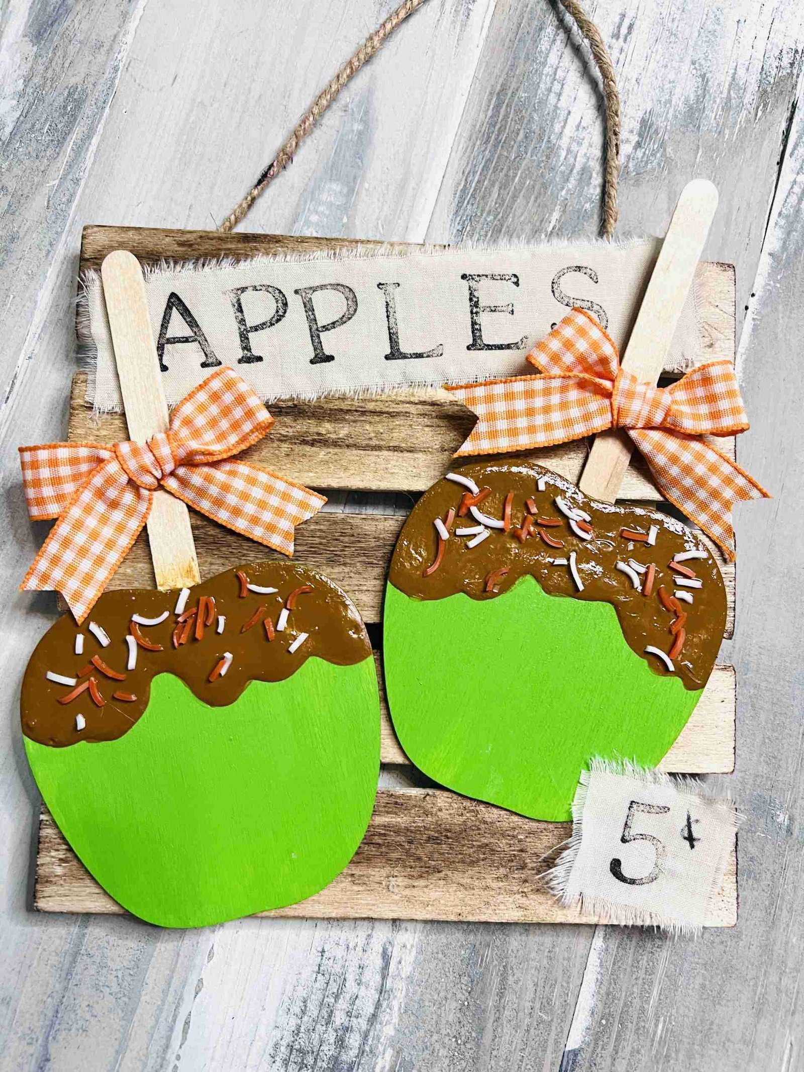 Dollar Tree Caramel Apple Sign DIY - Word & Home