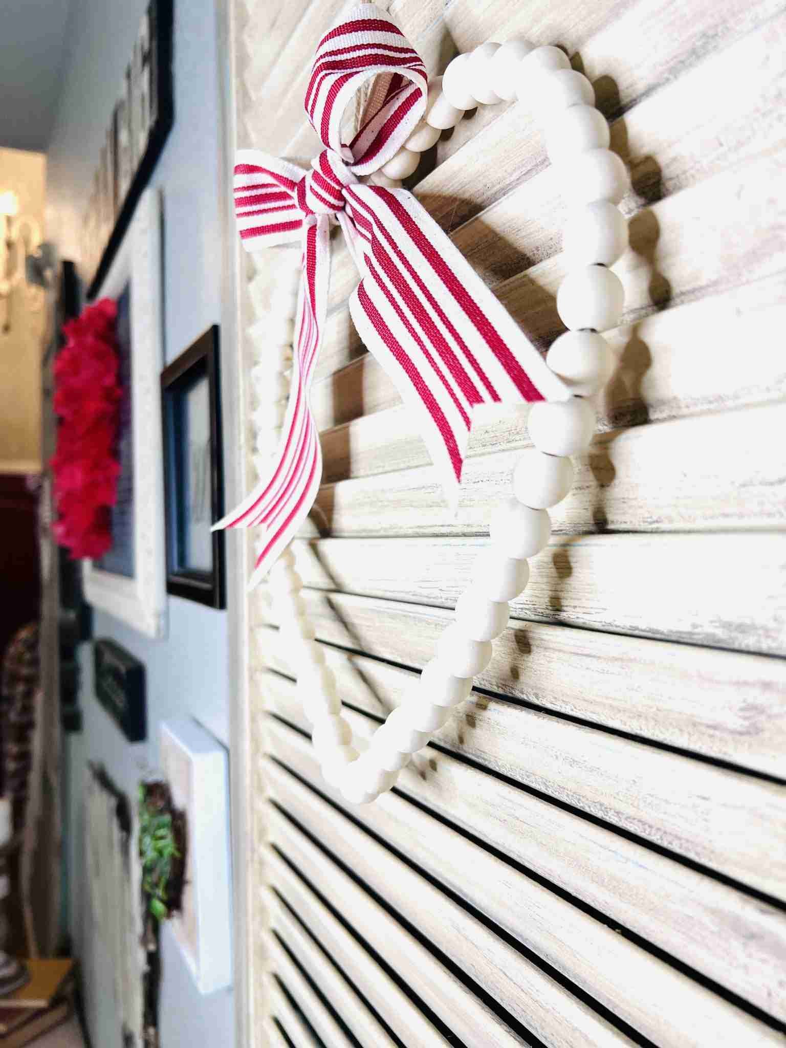 Dollar Tree Valentine Beaded Heart Hanger - Word & Home
