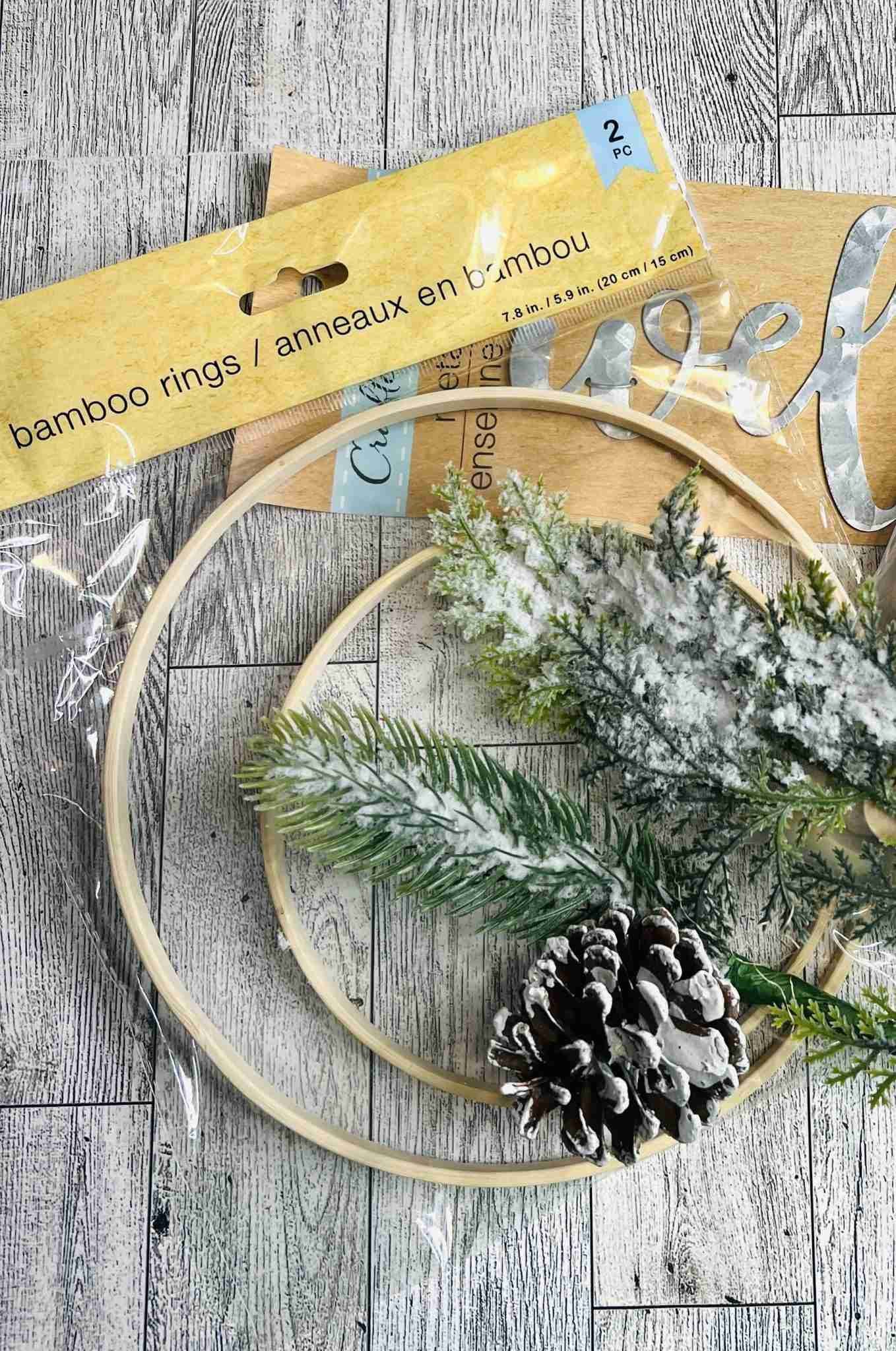 Easy Christmas Bamboo Hoop Wreath - Word & Home