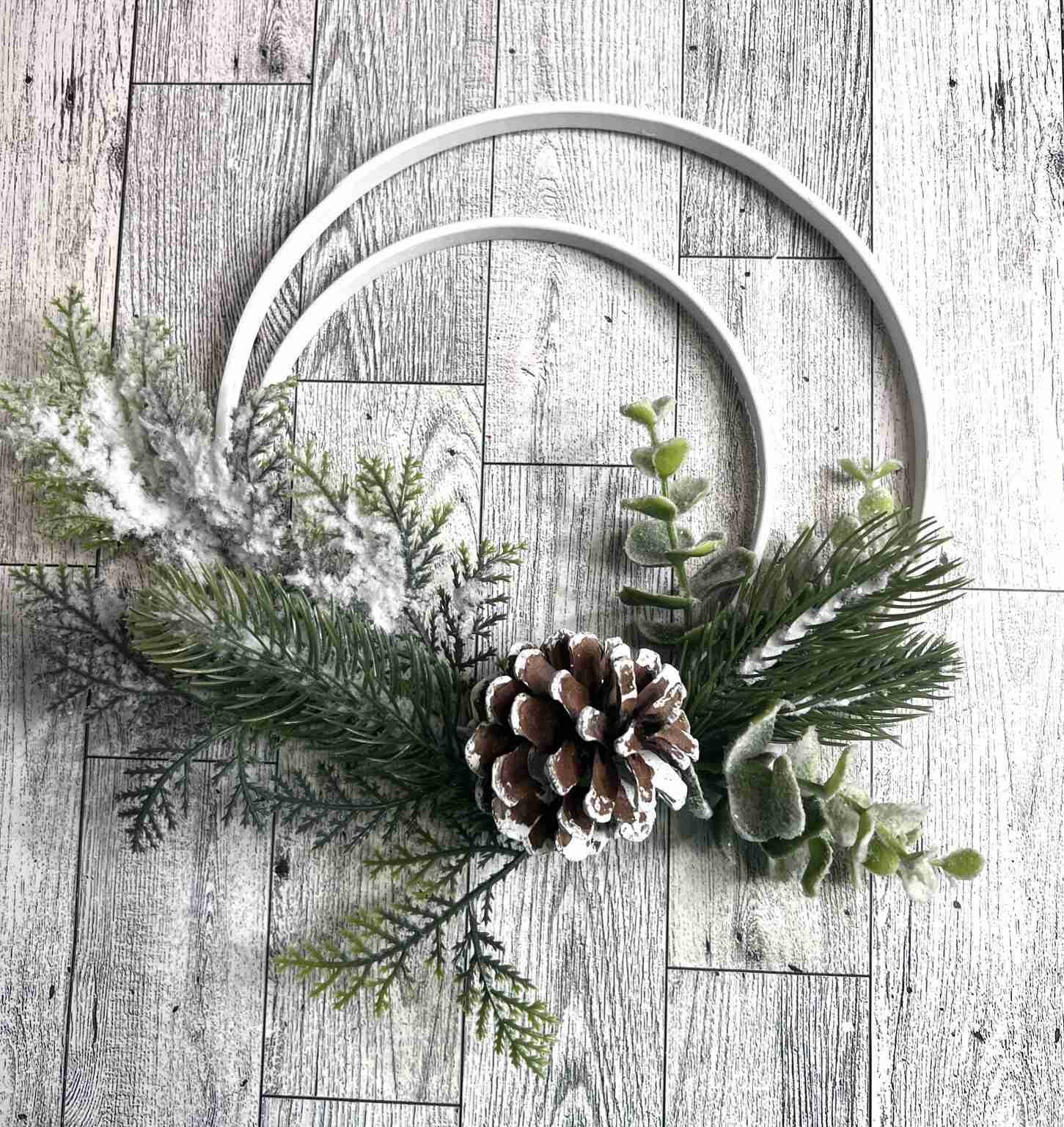 Easy Christmas Bamboo Hoop Wreath - Word & Home
