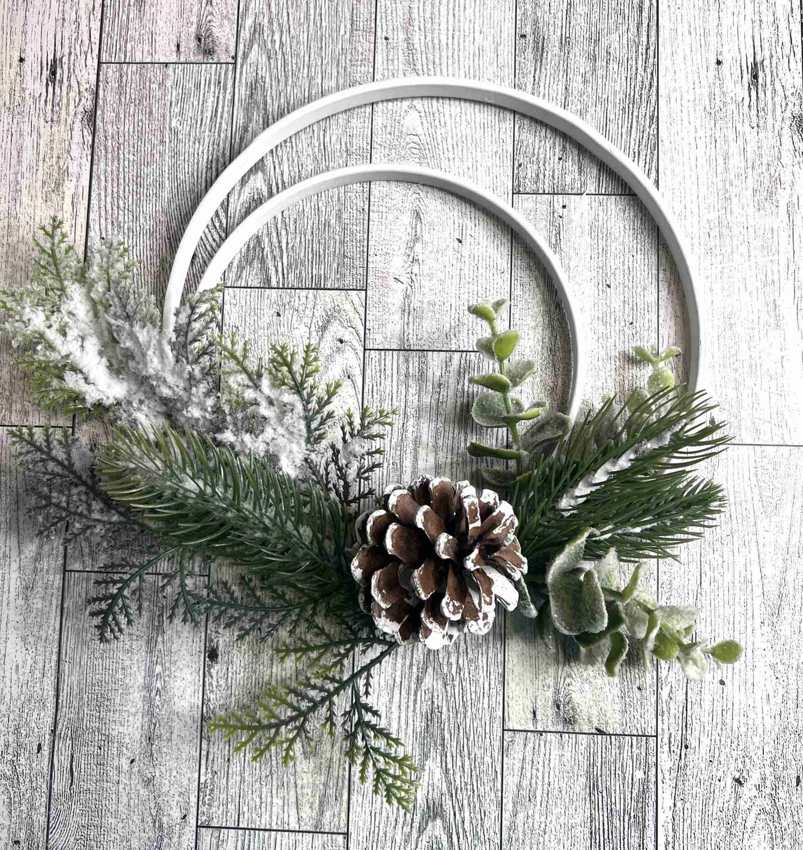 Easy Christmas Bamboo Hoop Wreath - Word & Home