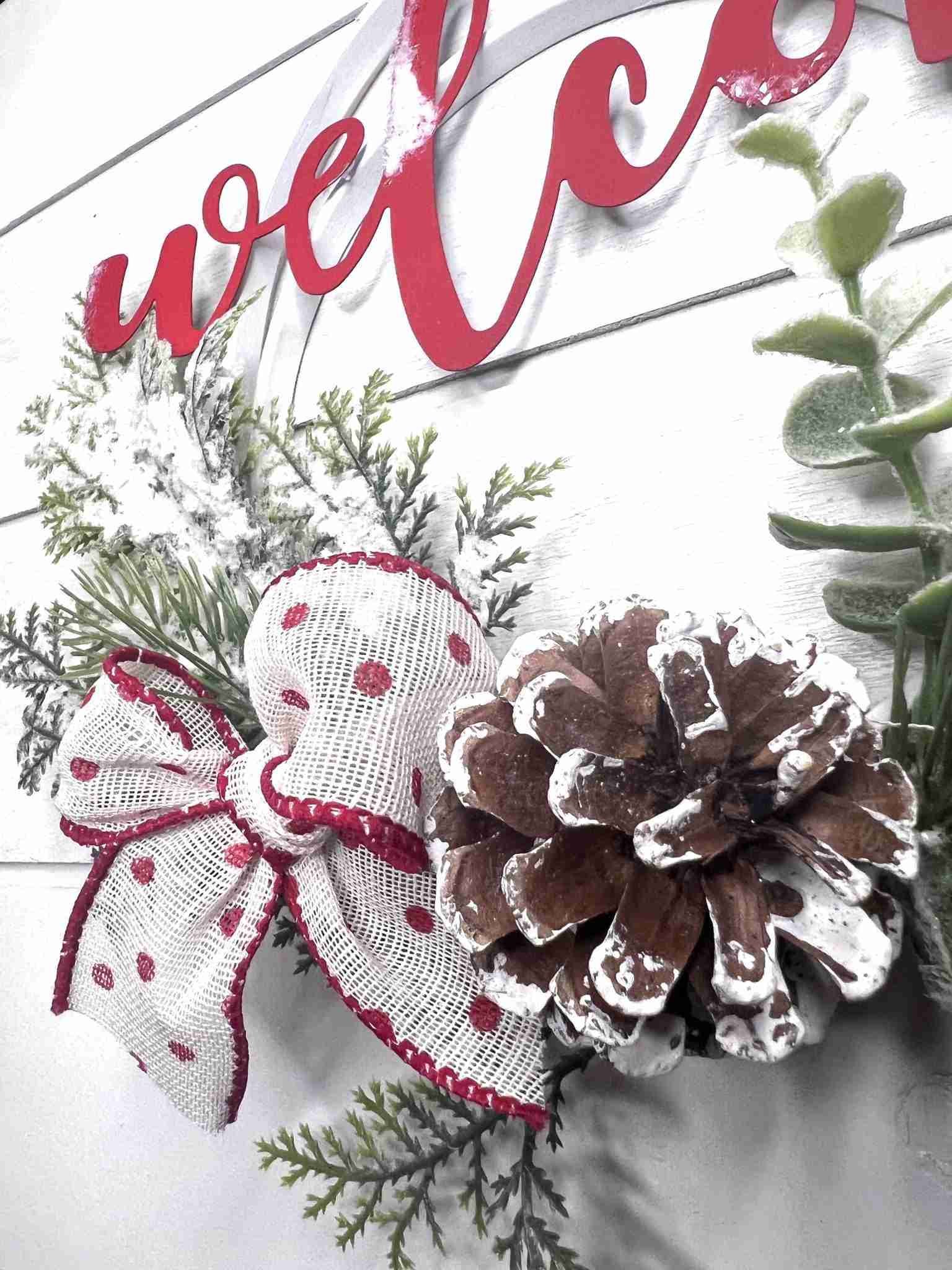 Easy Christmas Bamboo Hoop Wreath - Word & Home