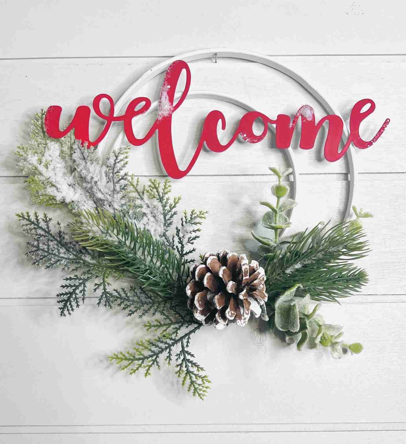 Easy Christmas Bamboo Hoop Wreath - Word & Home