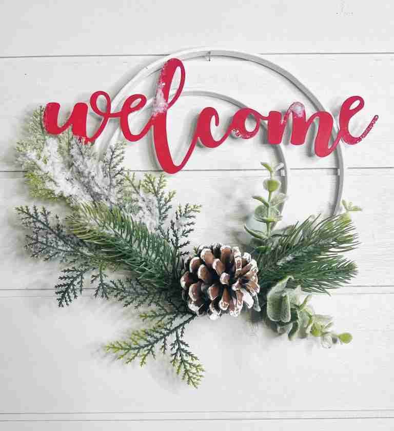 Easy Christmas Bamboo Hoop Wreath - Word & Home