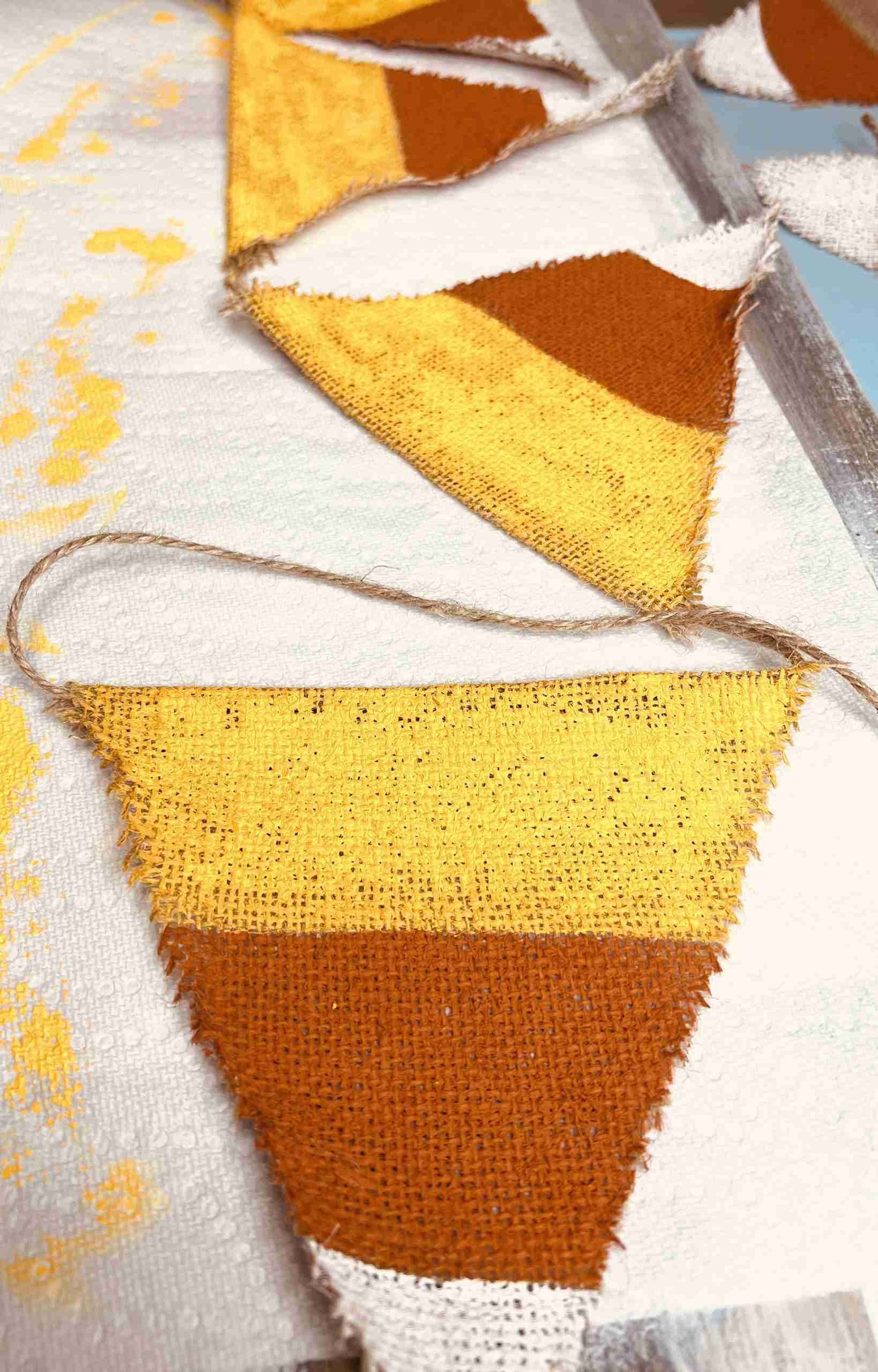 DIY Burlap Candy Corn Banner - Easy Tutorial - Word & Home