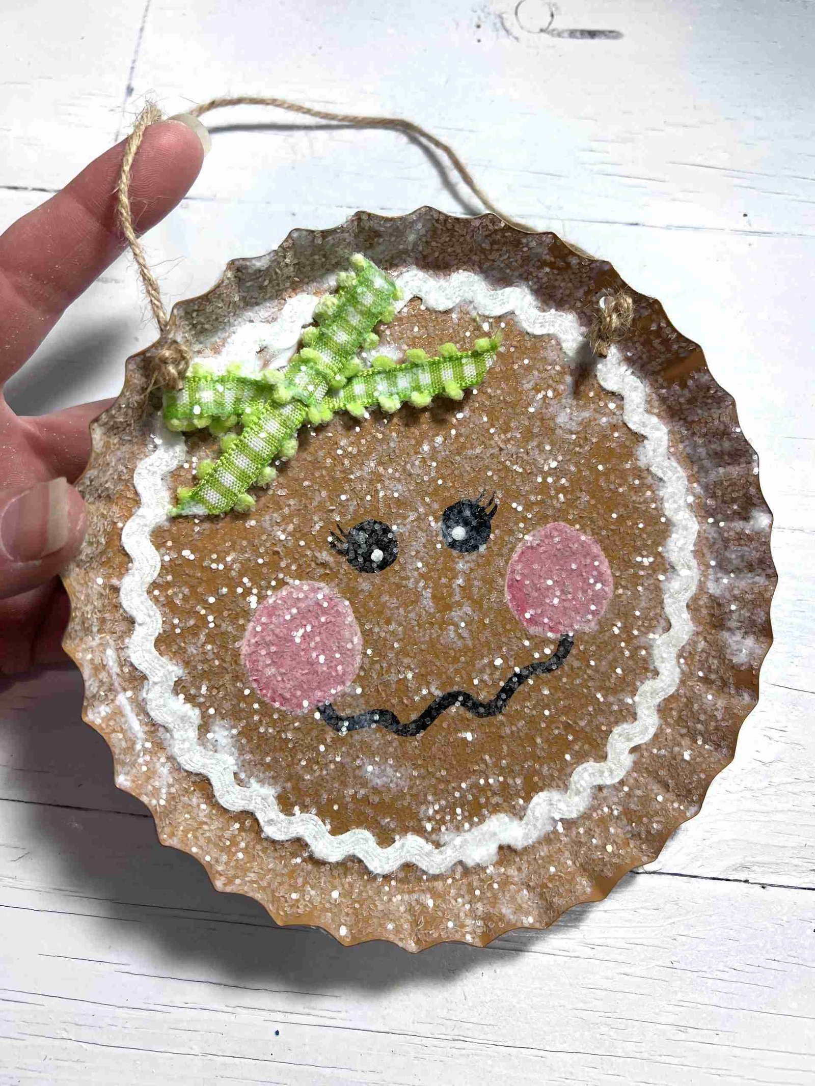 Dollar Tree Bottle Cap Gingerbread Man - Word & Home