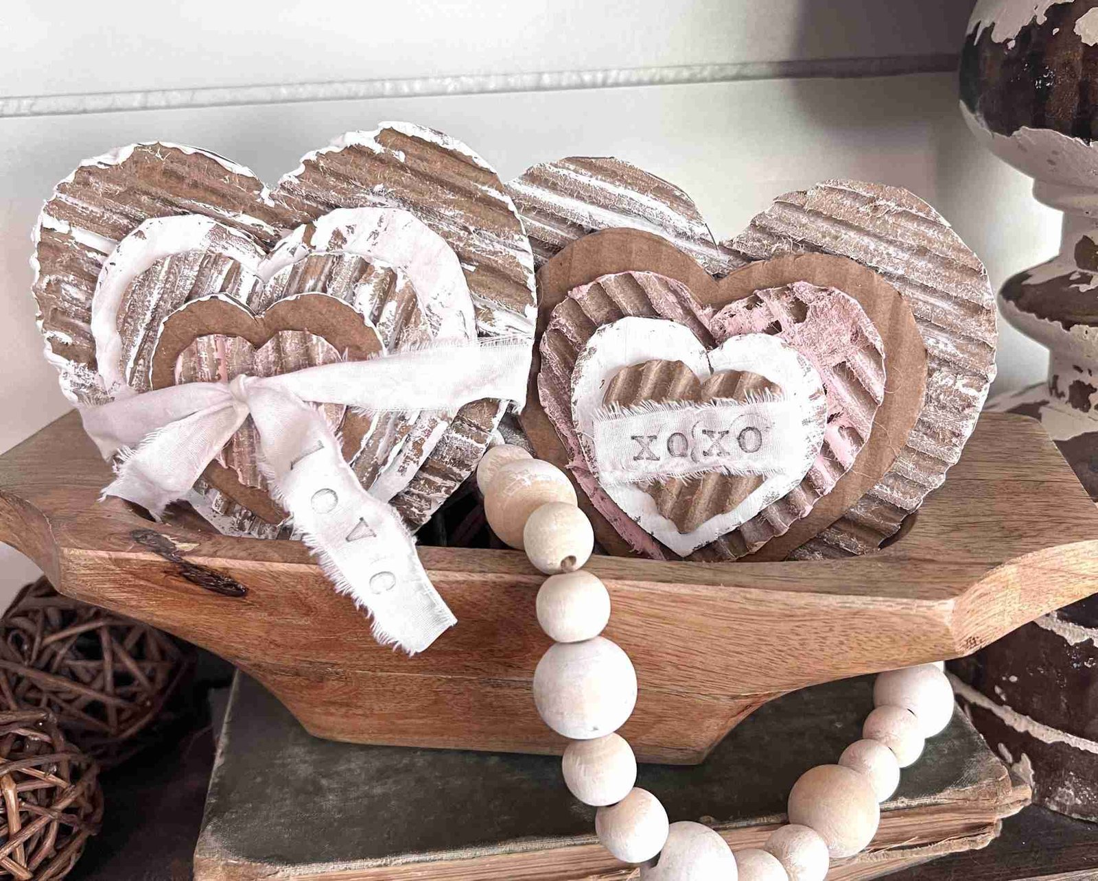 Easy & Budget Friendly Cardboard Valentine Hearts - Word & Home