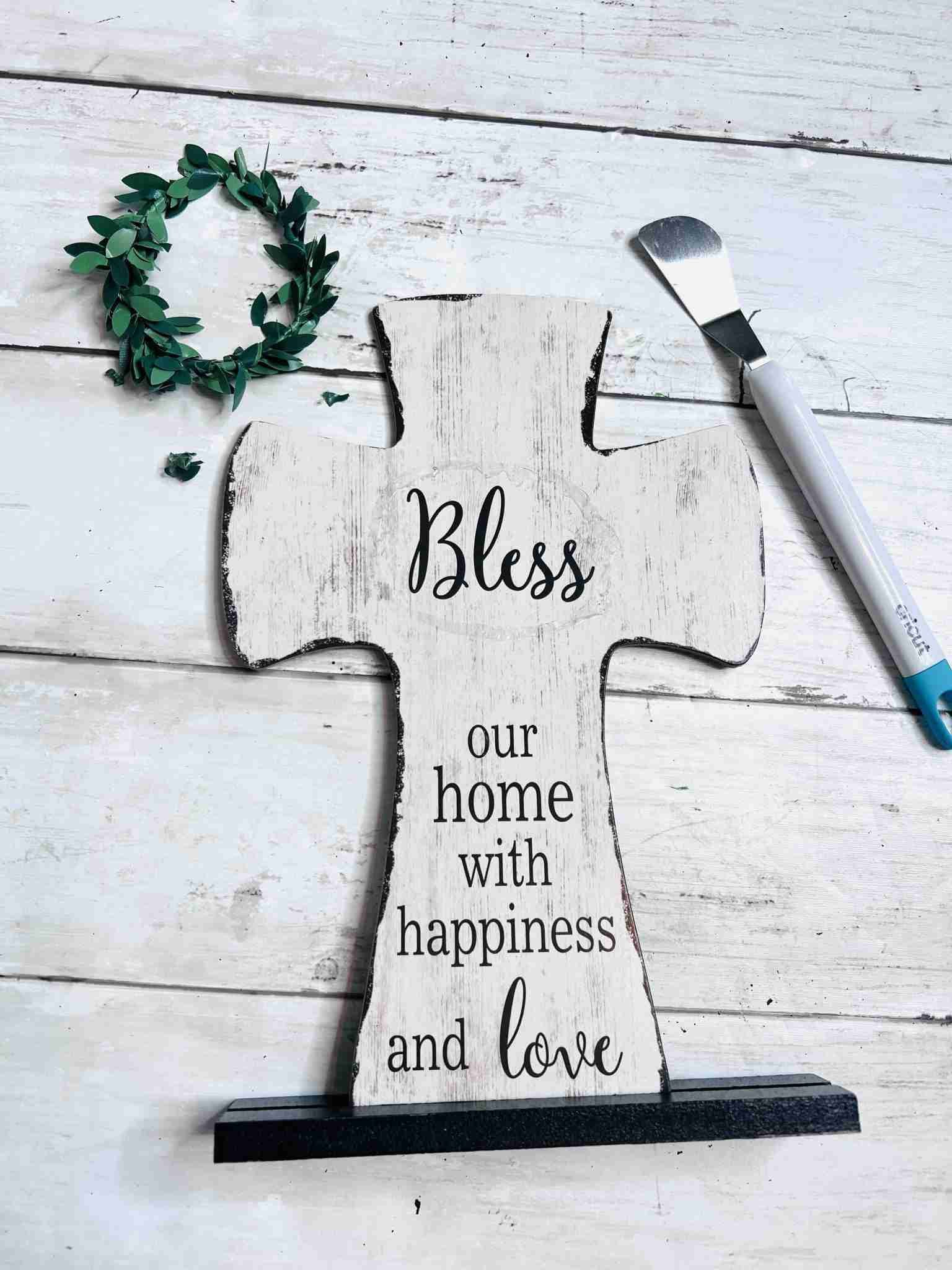 DIY Easter Cross - Dollar Tree Make-Over - Word & Home