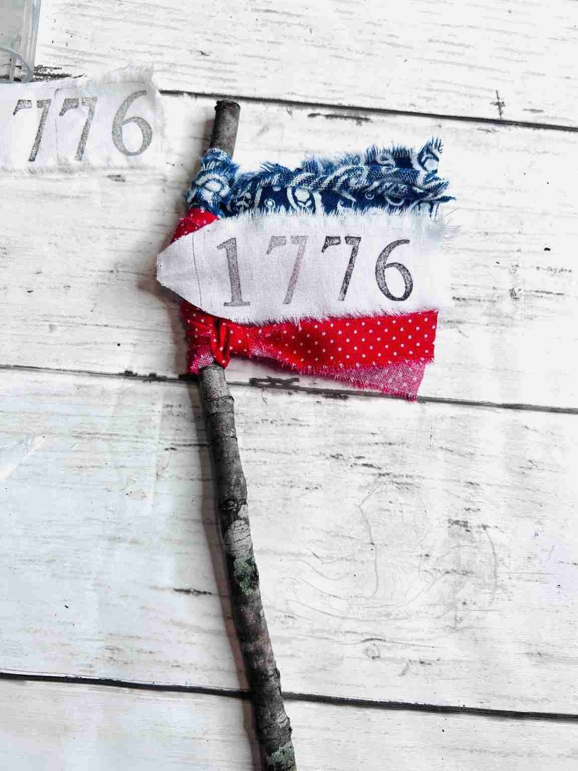 Easy DIY Fabric Stick Flag - Word & Home
