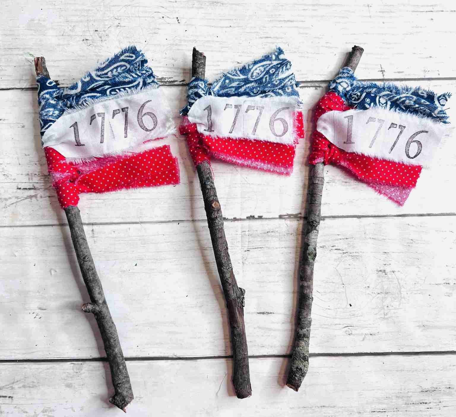 Easy DIY Fabric Stick Flag - Word & Home