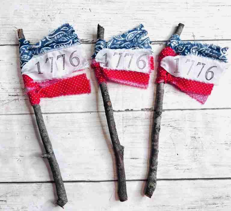 Easy DIY Fabric Stick Flag - Word & Home