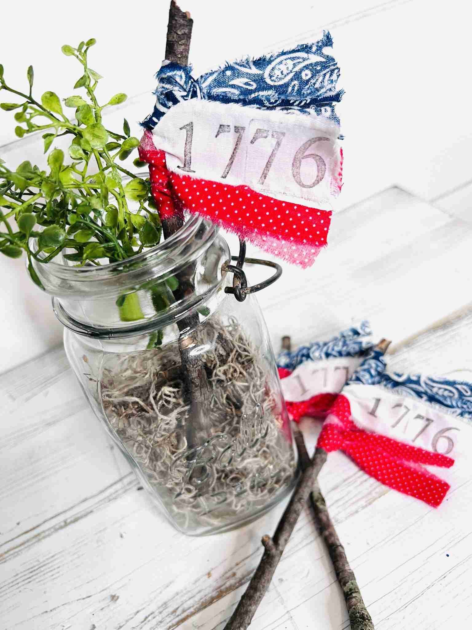 Easy DIY Fabric Stick Flag - Word & Home