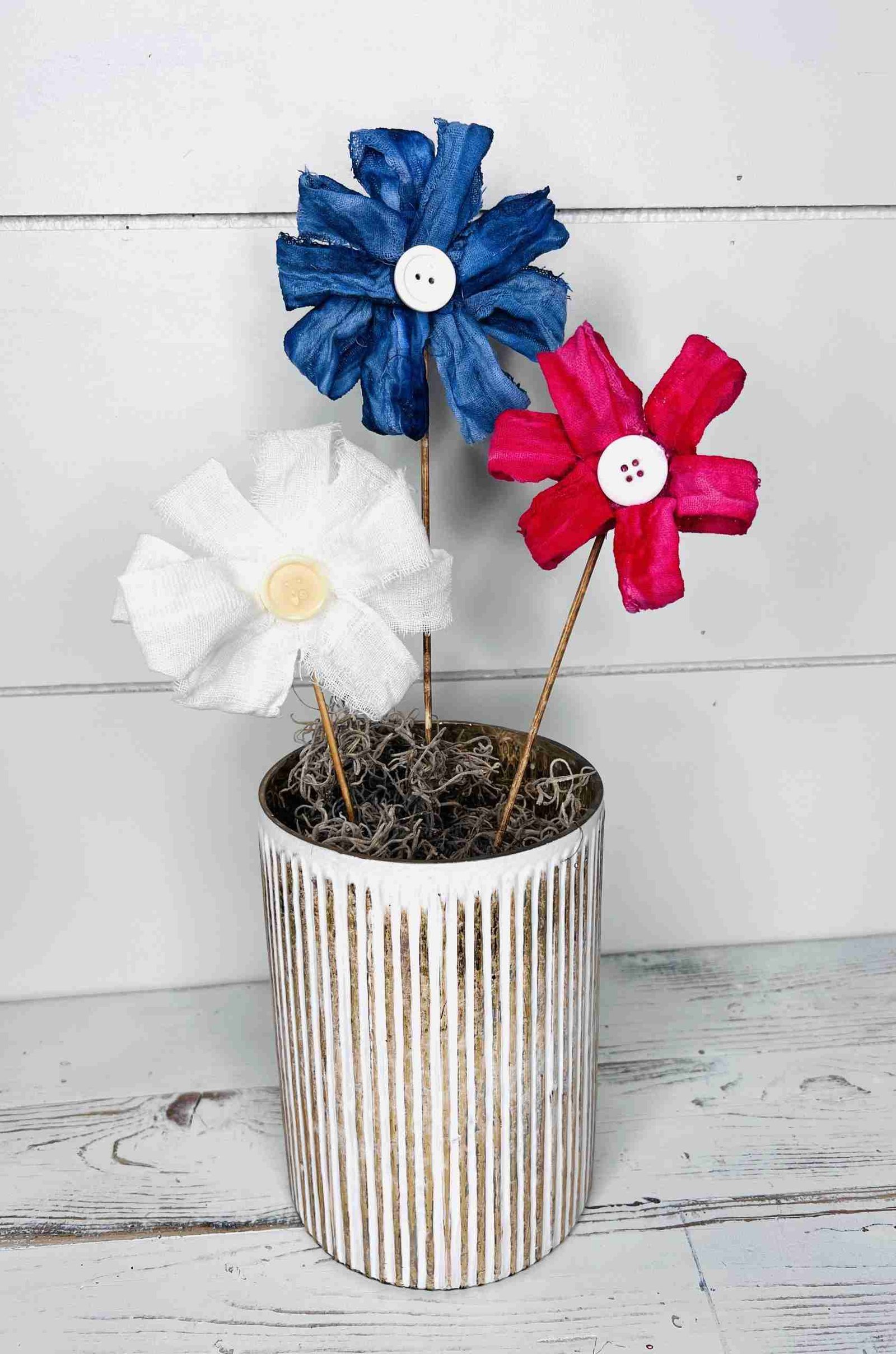 Dollar Tree Flour Sack Flowers - Word & Home - Word & Home