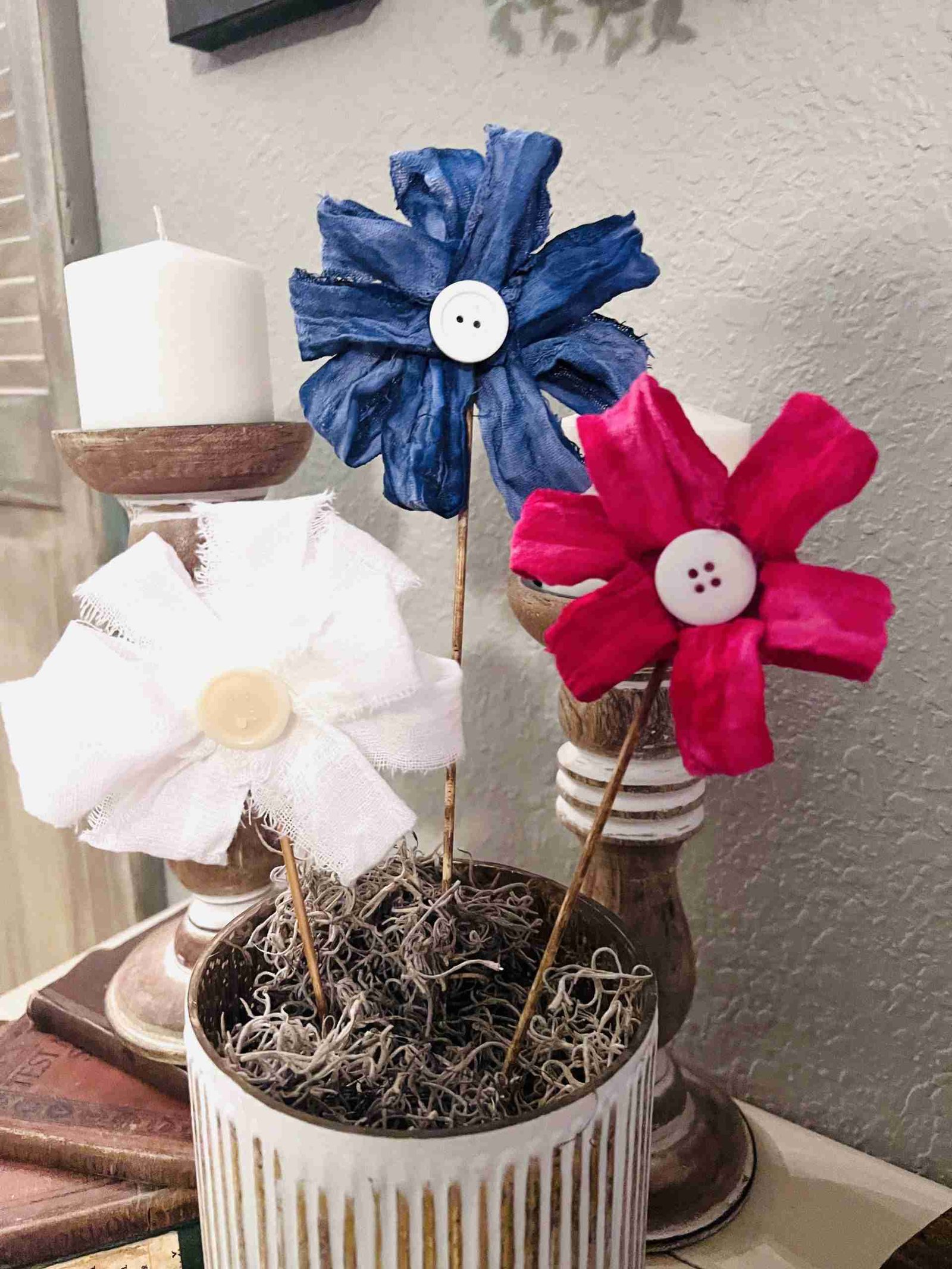 Dollar Tree Flour Sack Flowers - Word & Home - Word & Home