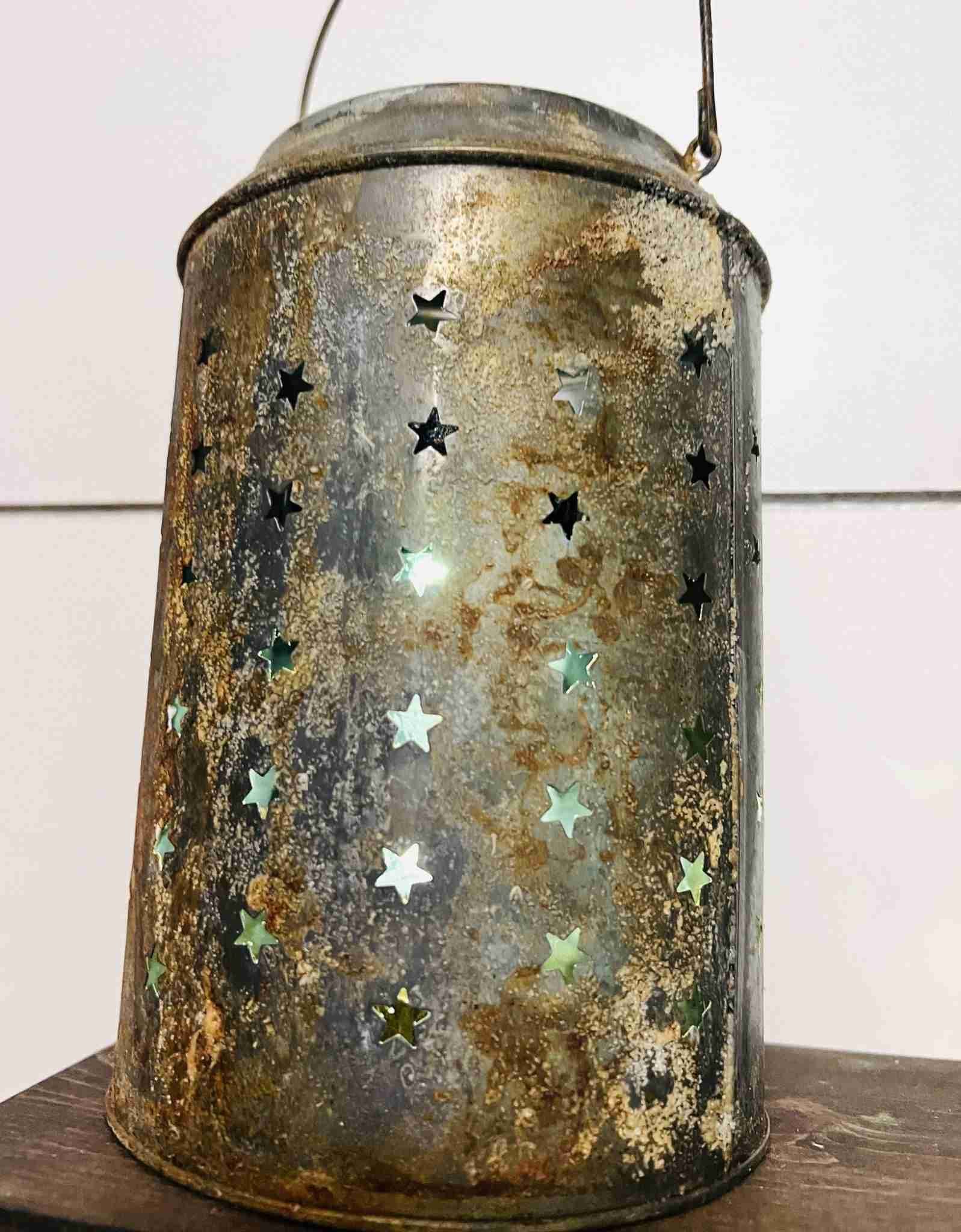 Thrifted Americana Lantern with Easy Rust Technique - Word & Home
