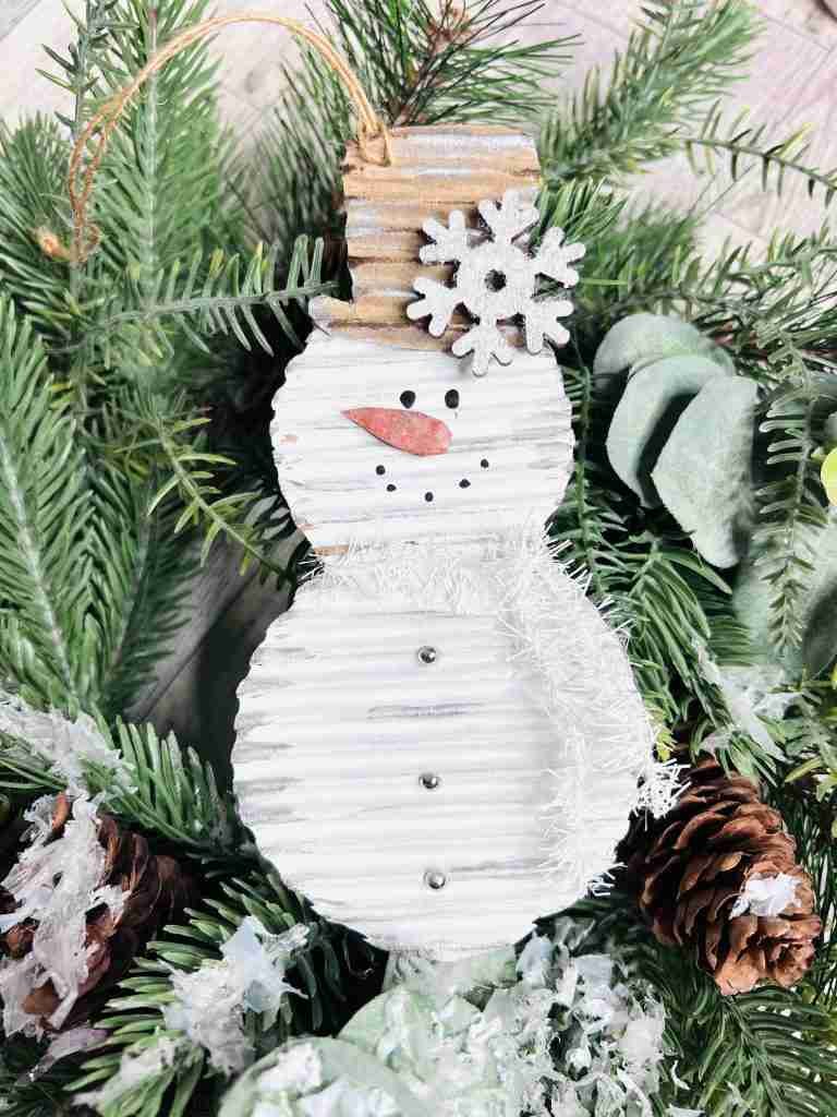 Easy DIY Cardboard Snowman Ornament - Word & Home
