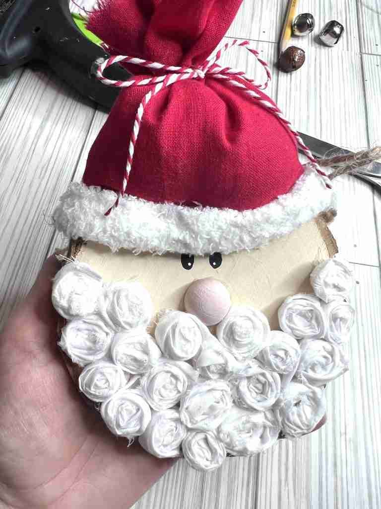 Wood Slice Santa Ornament DIY - Simple & Easy - Word & Home