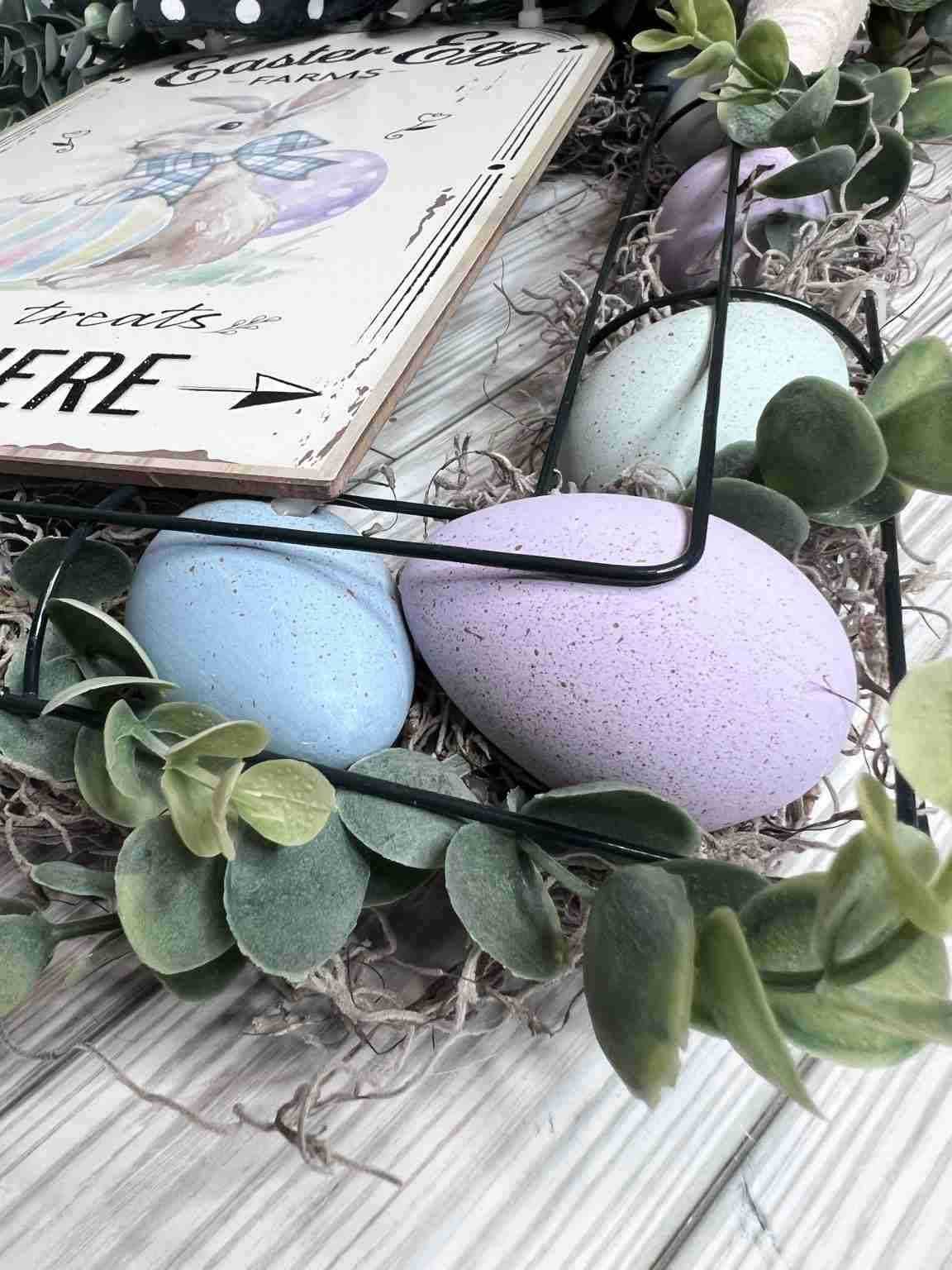 Easy Dollar Tree Square Easter Wreath - Word & Home - Word & Home