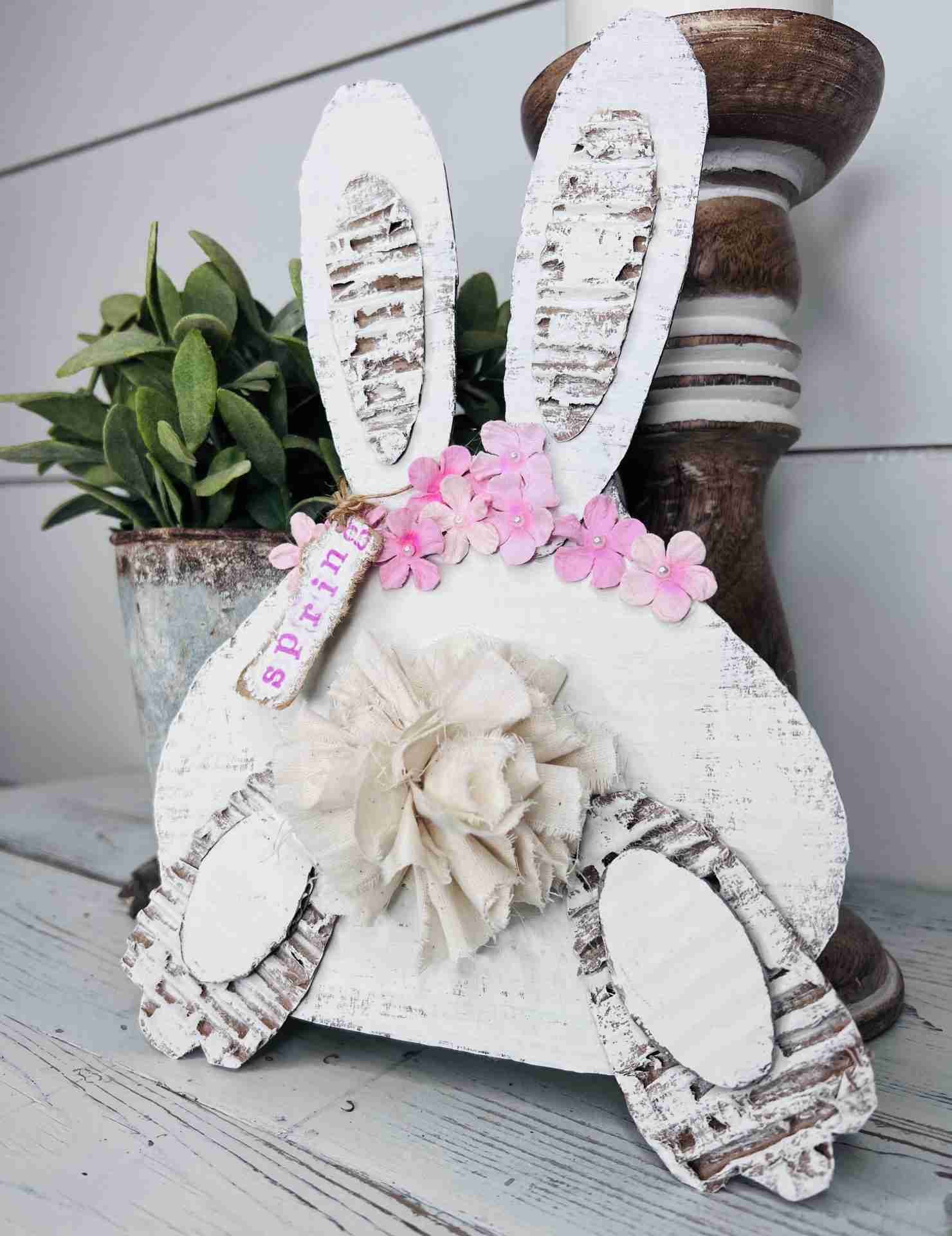 Easy and Budget Friendly Cardboard Spring Bunny - Word & Home