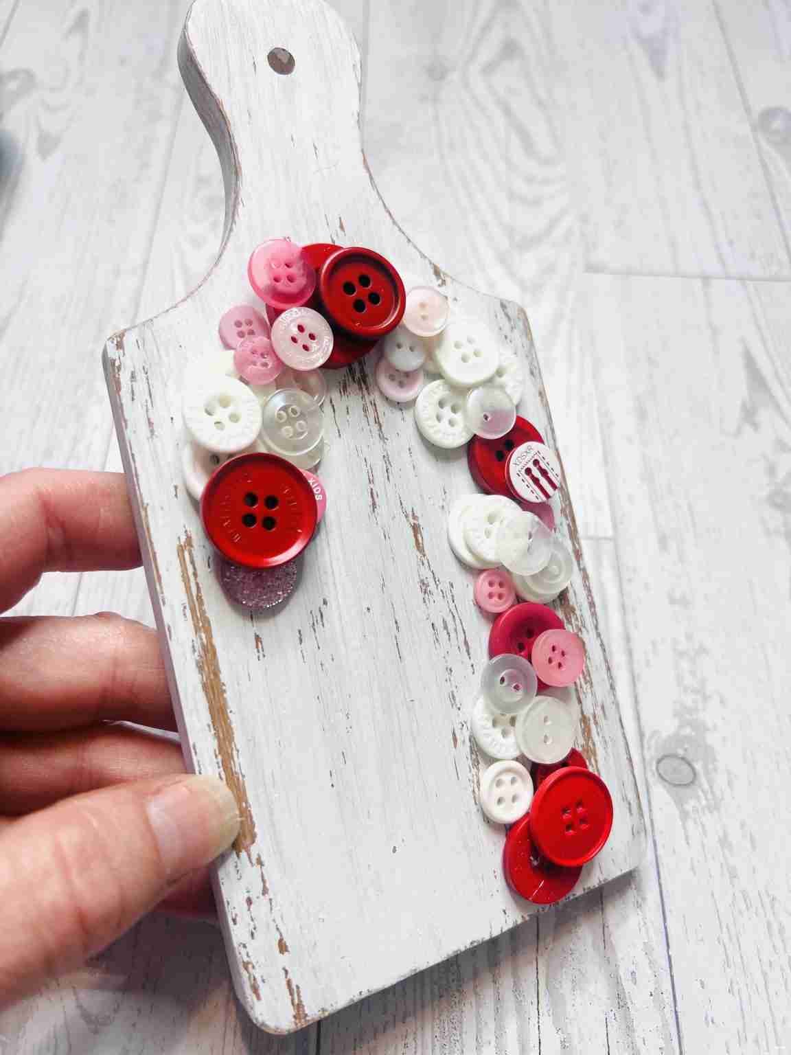 Easy DIY Button Candy Cane - Word & Home - Word & Home