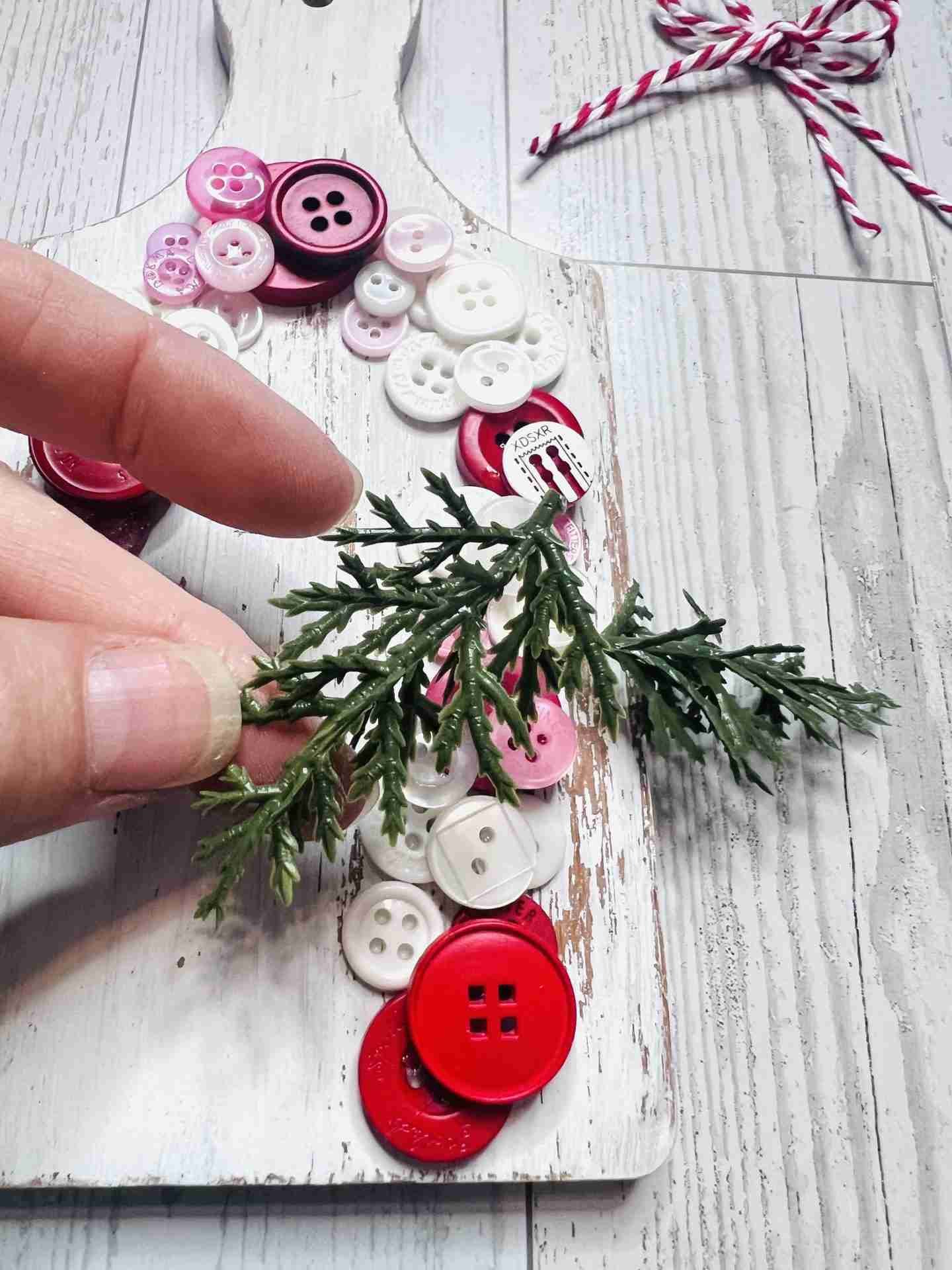 Easy DIY Button Candy Cane - Word & Home - Word & Home